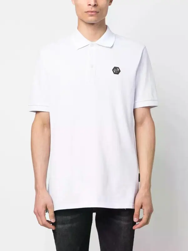 Philipp Plein Logo-patch Short-sleeve Polo Shirt - White