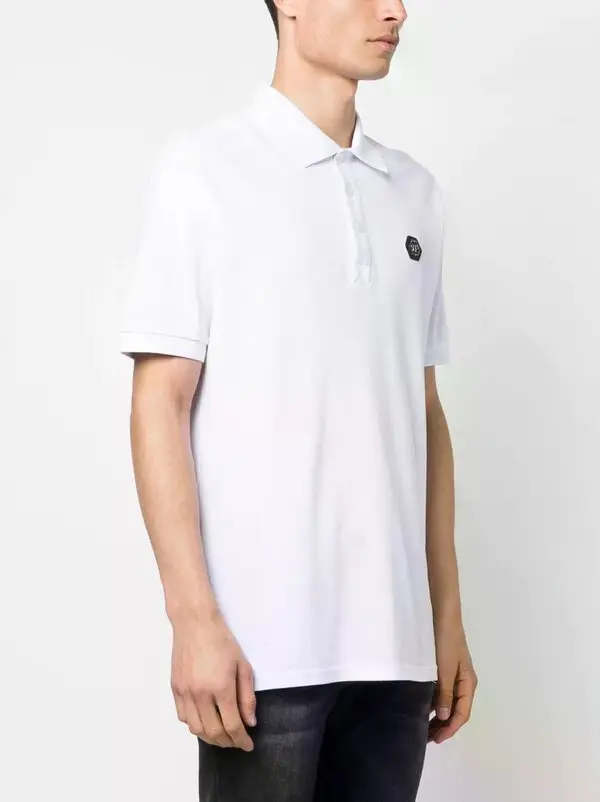 Philipp Plein Logo-patch Short-sleeve Polo Shirt - White