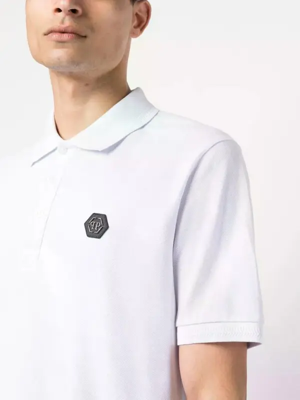Philipp Plein Logo-patch Short-sleeve Polo Shirt - White