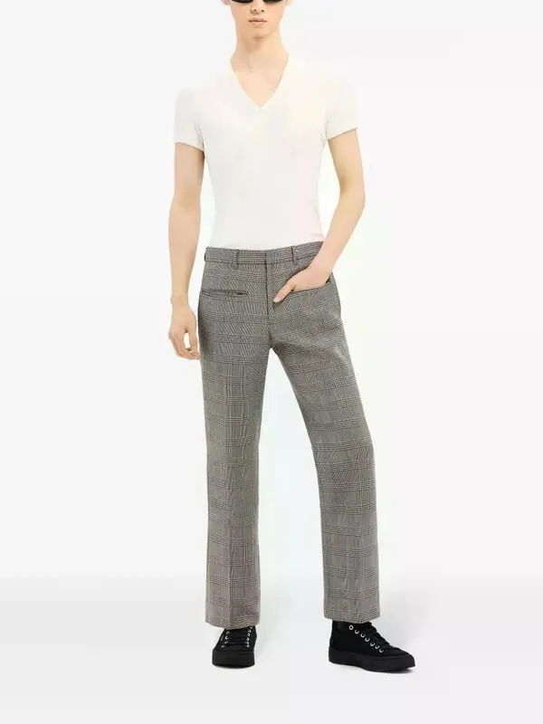 COURREGES Prince Of Wales Check Straight Leg Trousers - Black