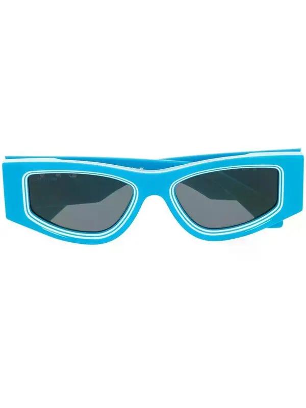 Off-White Rectangle Frame Sunglasses - Blue