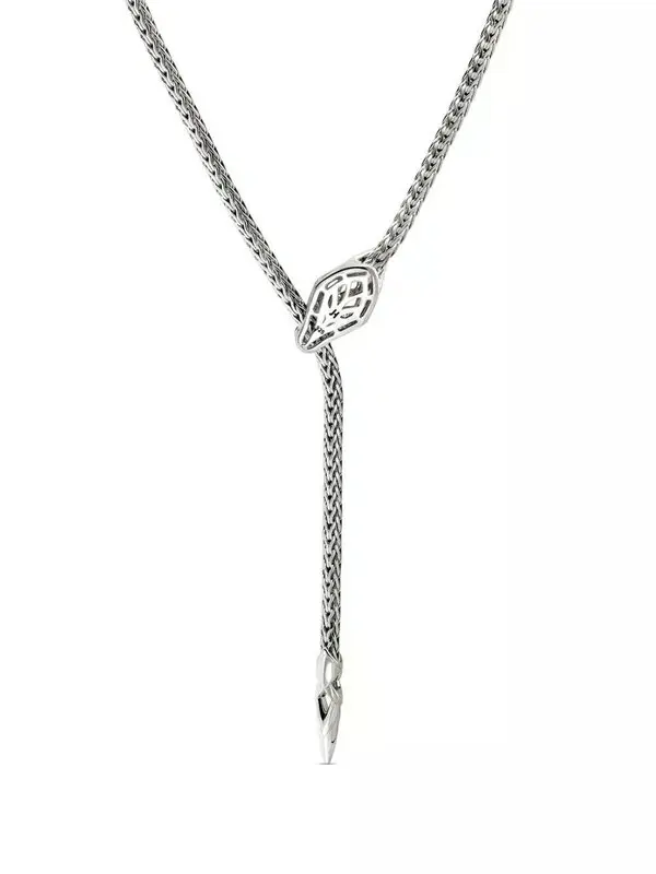 John Hardy Sterling Naga Lariat Necklace With Blue Sapphire