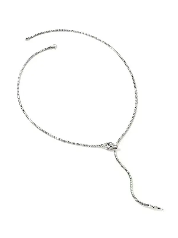John Hardy Sterling Naga Lariat Necklace With Blue Sapphire