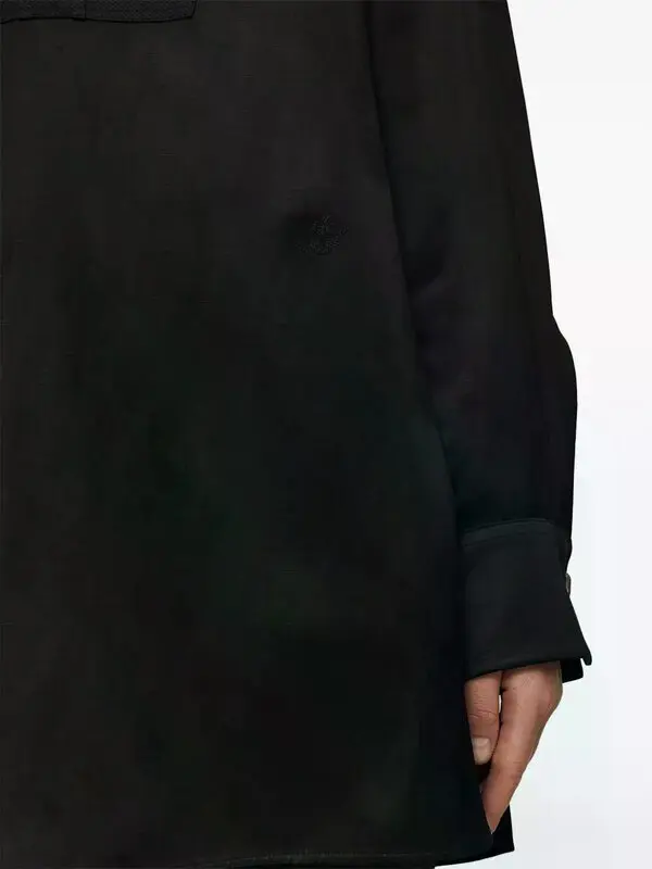 JIL SANDER Band Collar Embroidered Logo Shirt