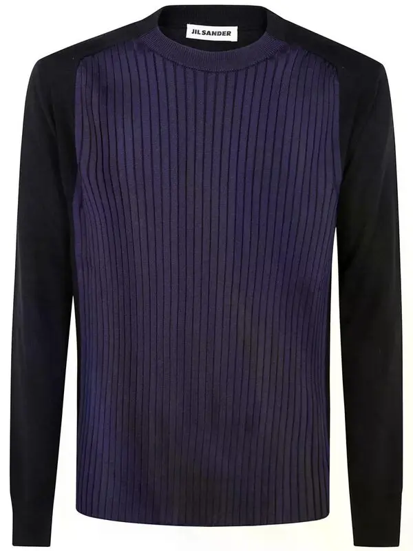JIL SANDER Panelled Ribbed Crew Neck Jumper