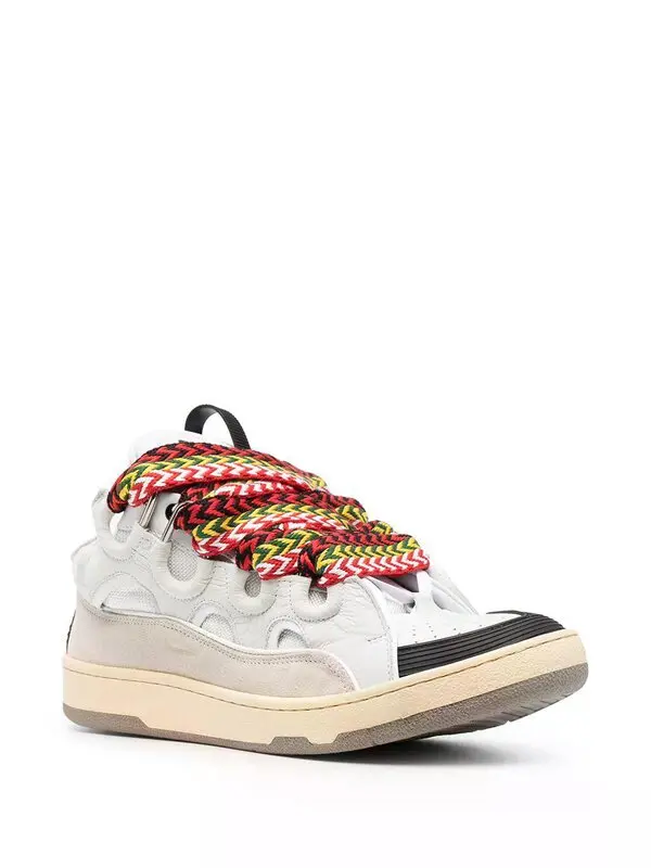 LANVIN Curb Sneakers With Suede Trim - White