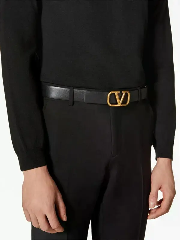 Valentino Garavani Vlogo Signature Leather Belt