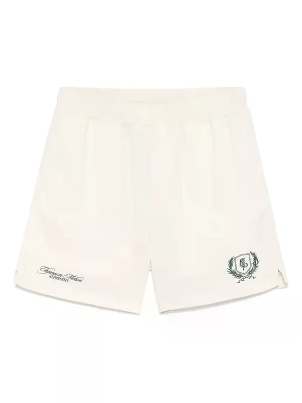 REPRESENT Embroidered-logo Shorts - Neutrals