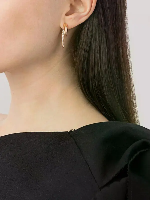 SHAUN LEANE 18kt Rose Pavé Diamond Hook Earrings