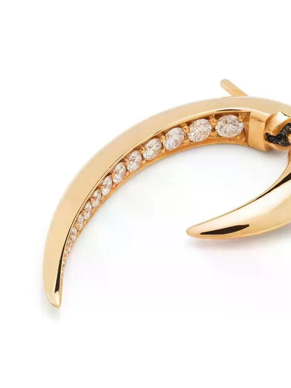 SHAUN LEANE 18kt Rose Pavé Diamond Hook Earrings