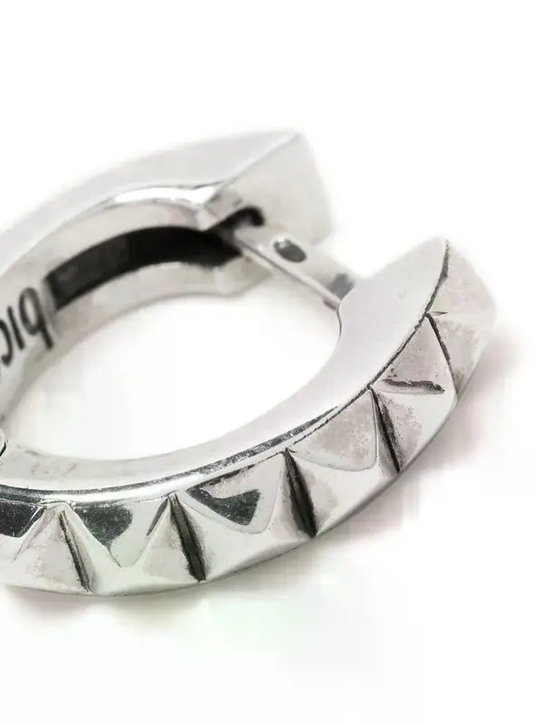 Emanuele Bicocchi Pyramid Stud Huggie Hoop Earring - Silver