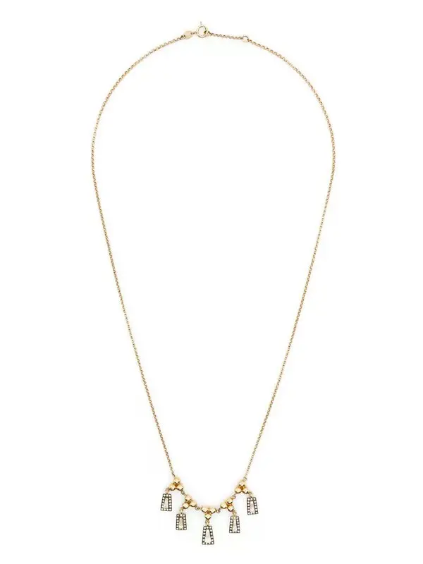 LEANDRA 18kt Yellow Diamond Taper Pendant Necklace