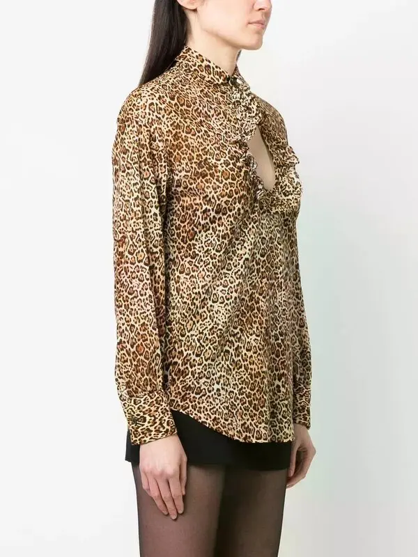 Dsquared2 Leopard Print Cut-out Blouse