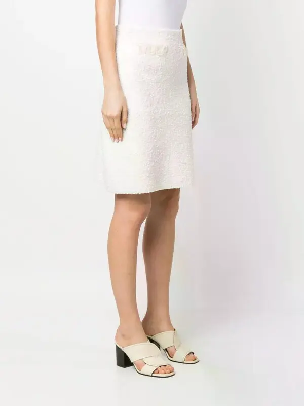 LANVIN High-waisted Textured Straight Skirt