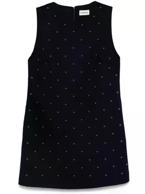 P.a.r.o.s.h Stud-embellished Wool Dress - Blue