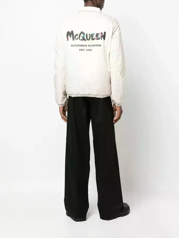 Alexander McQueen Logo Print Bomber Jacket