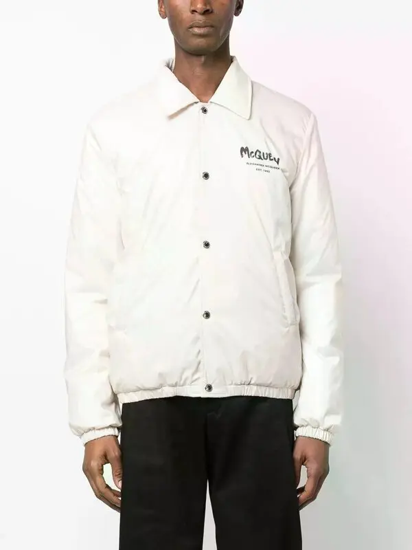 Alexander McQueen Logo Print Bomber Jacket