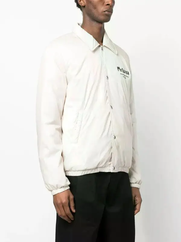Alexander McQueen Logo Print Bomber Jacket