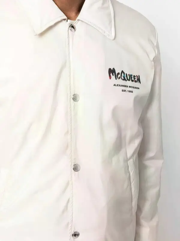 Alexander McQueen Logo Print Bomber Jacket