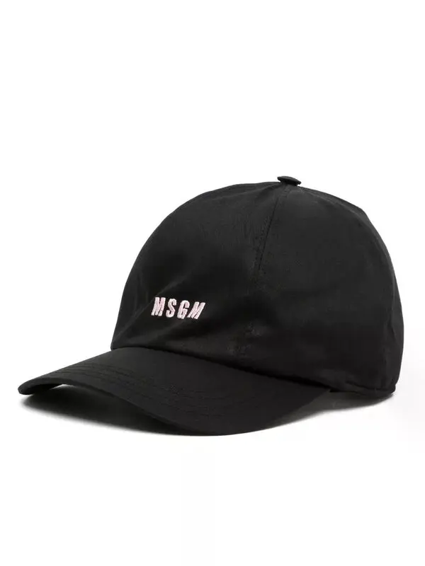 MSGM Logo-embroidered Cotton Cap - Black