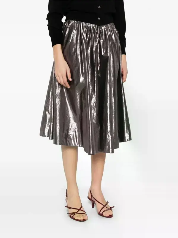 FORTE_FORTE Metallic Midi Skirt