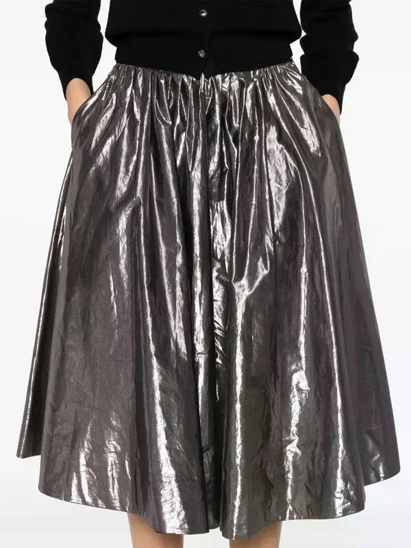 FORTE_FORTE Metallic Midi Skirt