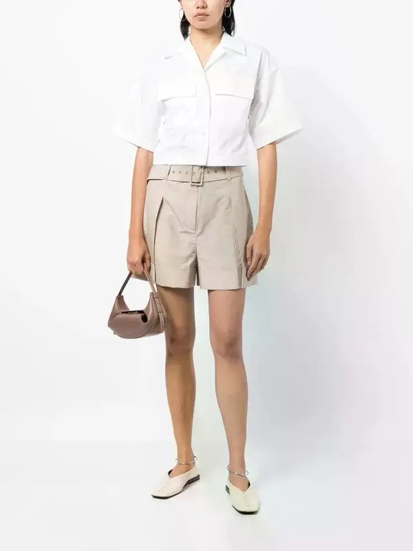 3.1 Phillip Lim Pleat-detail Belted Shorts - Neutrals