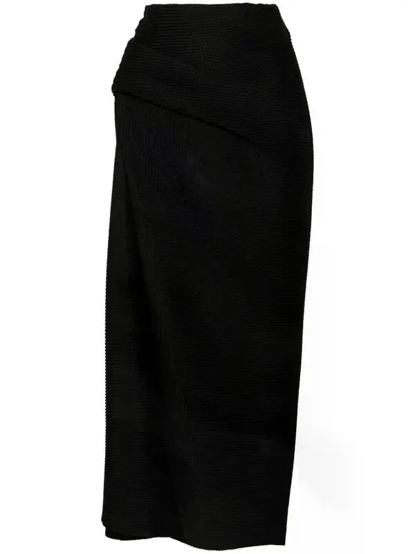DEL CORE Popcorn Texture Pencil Midi Skirt