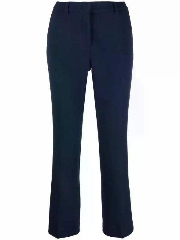 L' AUTRE CHOSE Navy Wool-blend Cropped Tailored Trousers