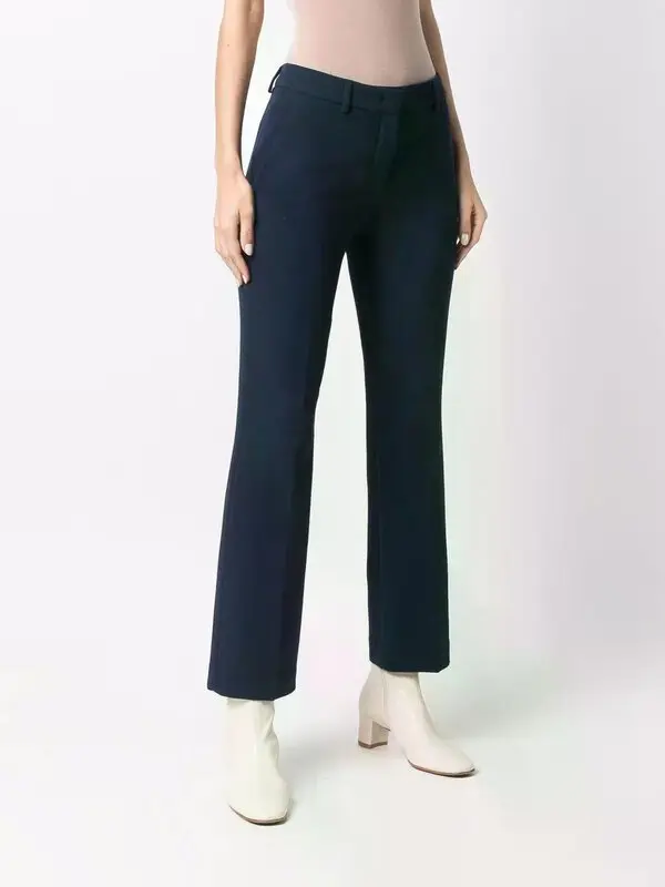 L' AUTRE CHOSE Navy Wool-blend Cropped Tailored Trousers