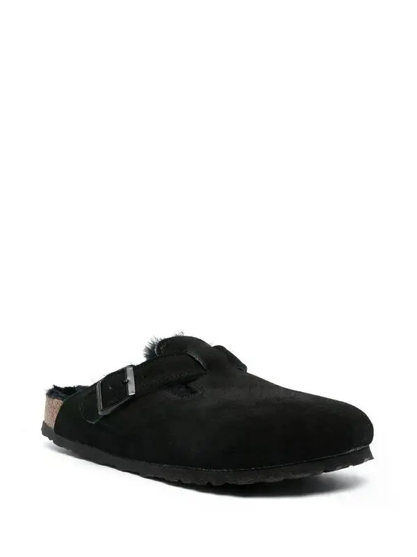 BIRKENSTOCK Boston Shearling Slippers - Black