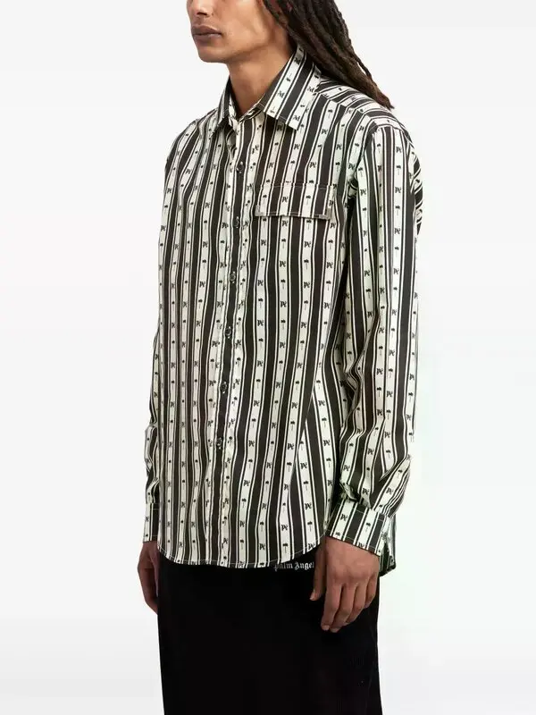 Palm Angels Palm Tree Striped Shirt