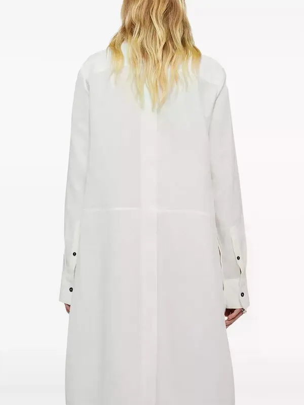 JIL SANDER Linen Long Sleeve Shirt Dress
