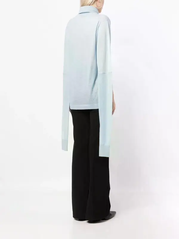 Helmut Lang Cut-out Detail Cashmere Jumper - Blue