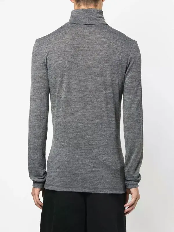 JIL SANDER Logo-print Roll Neck Jumper - Grey
