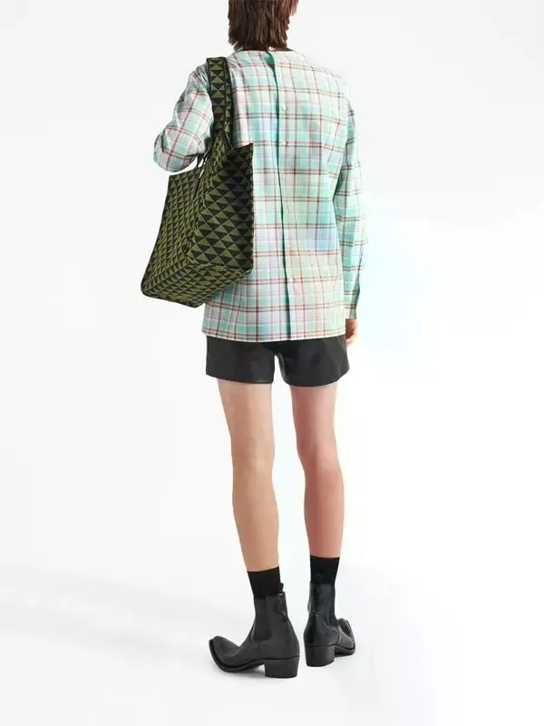 Prada Zigzag-trim Cotton Shirt