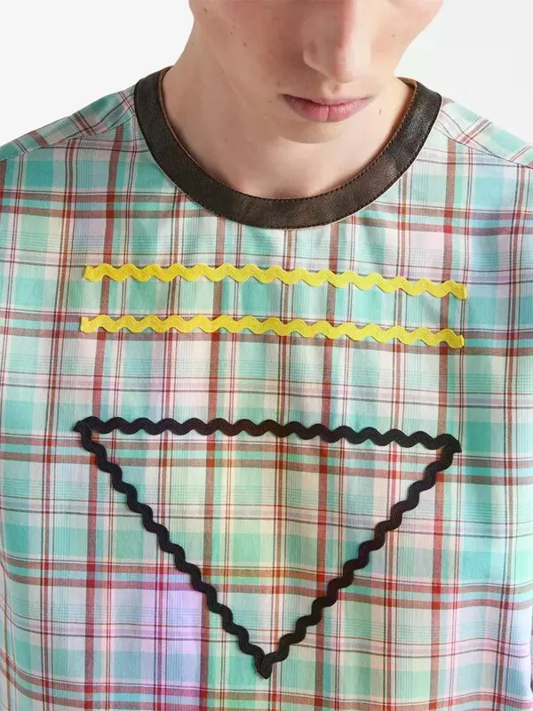 Prada Zigzag-trim Cotton Shirt
