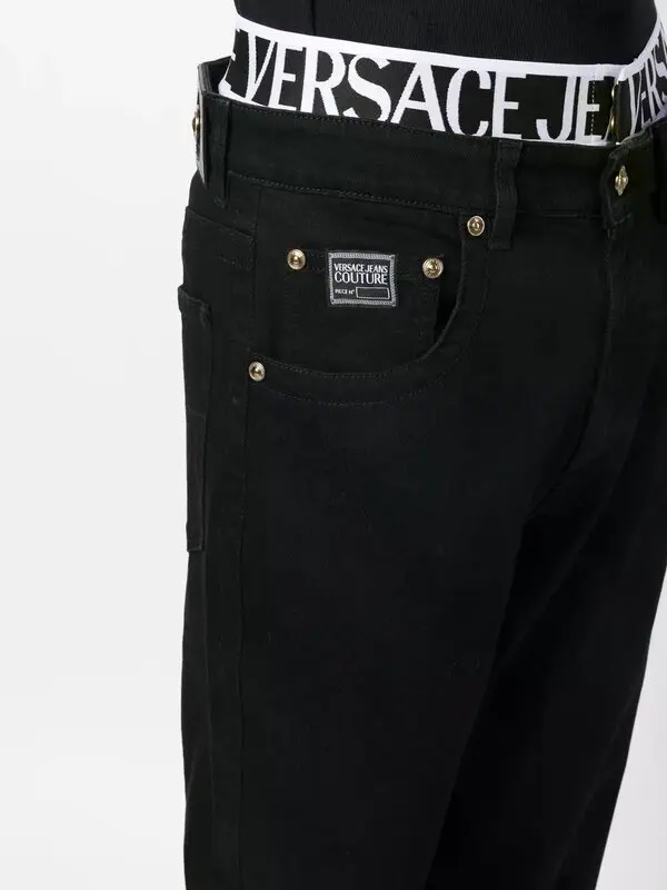 Versace Logo Band Straight-leg Jeans