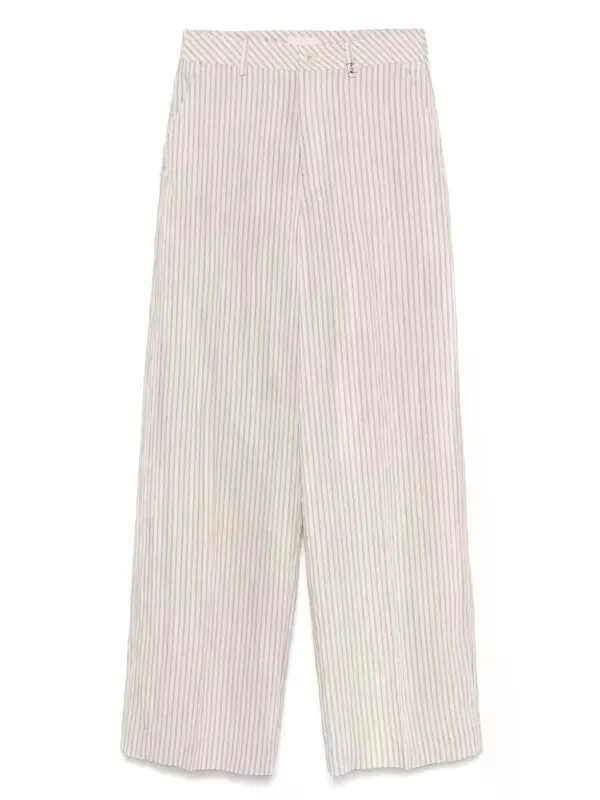 Liu Jo Striped Wide Leg Trousers - Neutrals