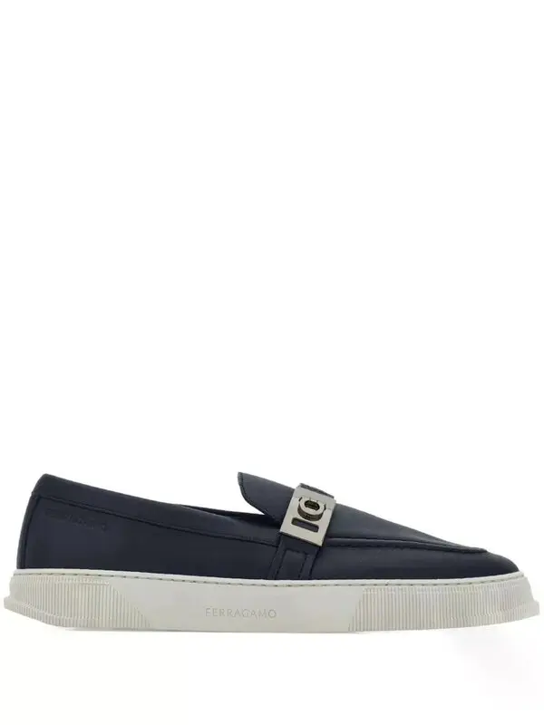 FERRAGAMO Gancini Detail Slip-on Sneakers - Blue