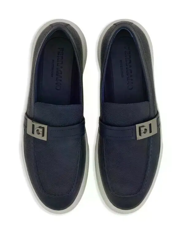 FERRAGAMO Gancini Detail Slip-on Sneakers - Blue