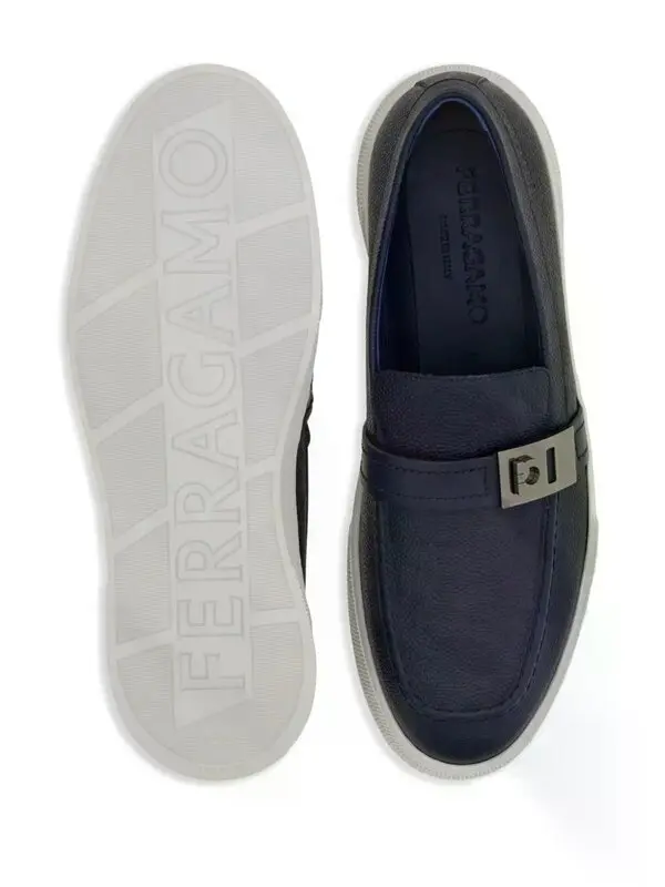 FERRAGAMO Gancini Detail Slip-on Sneakers - Blue