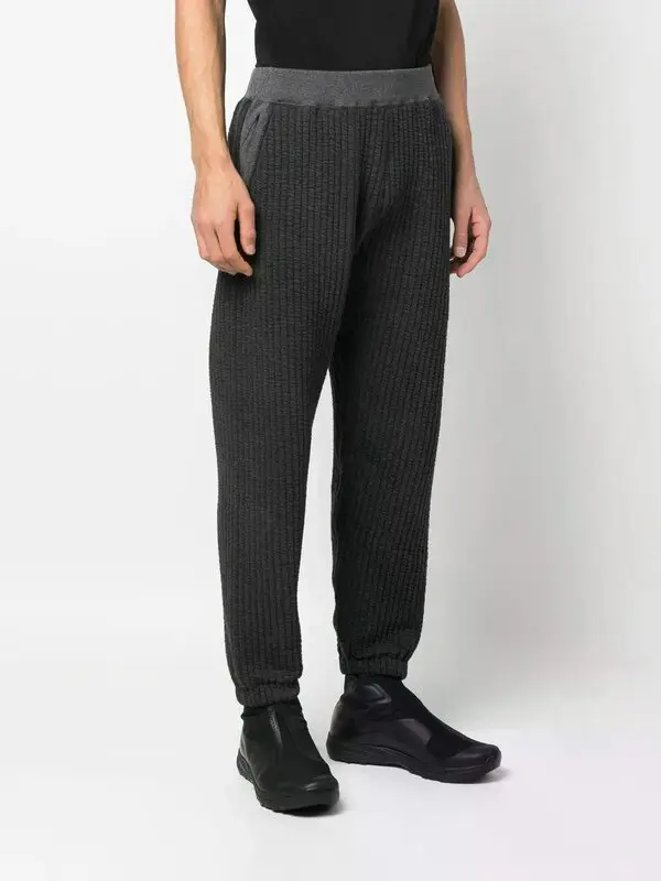 WHITE MOUNTAINEERING Ribbed Cotton-blend Track Pants - Grey