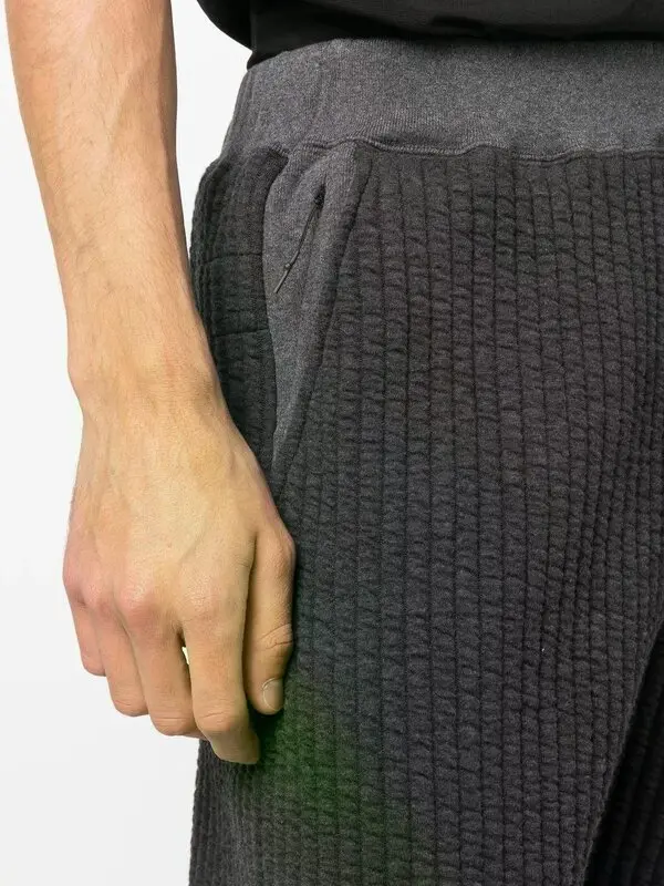 WHITE MOUNTAINEERING Ribbed Cotton-blend Track Pants - Grey