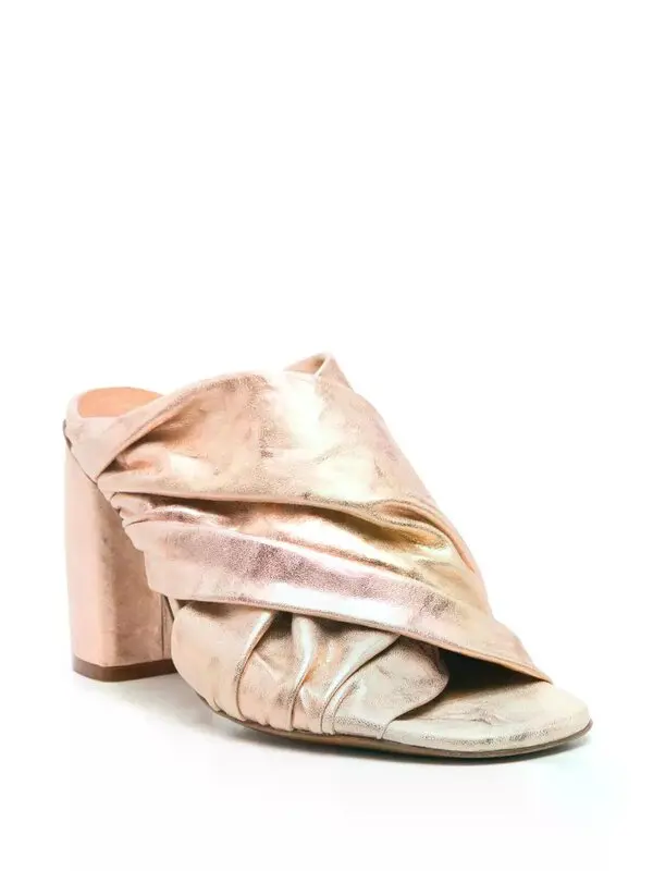FORTE_FORTE Laminated Leather Heeled Mules