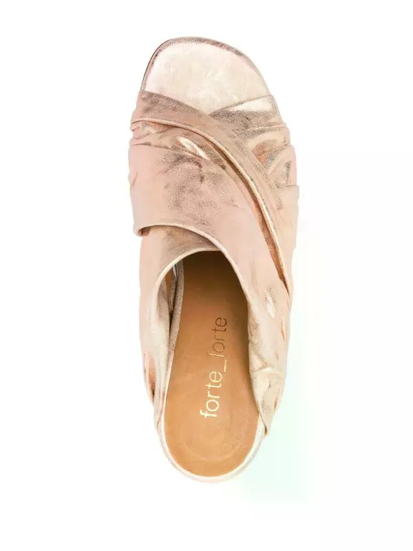 FORTE_FORTE Laminated Leather Heeled Mules