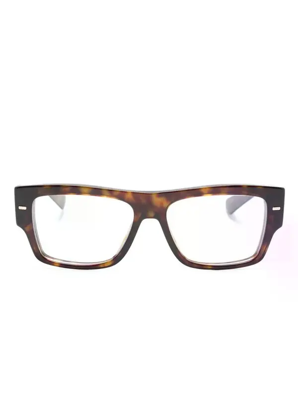 Dolce & Gabbana Tortoiseshell Rectangle Eyeglasses - Brown