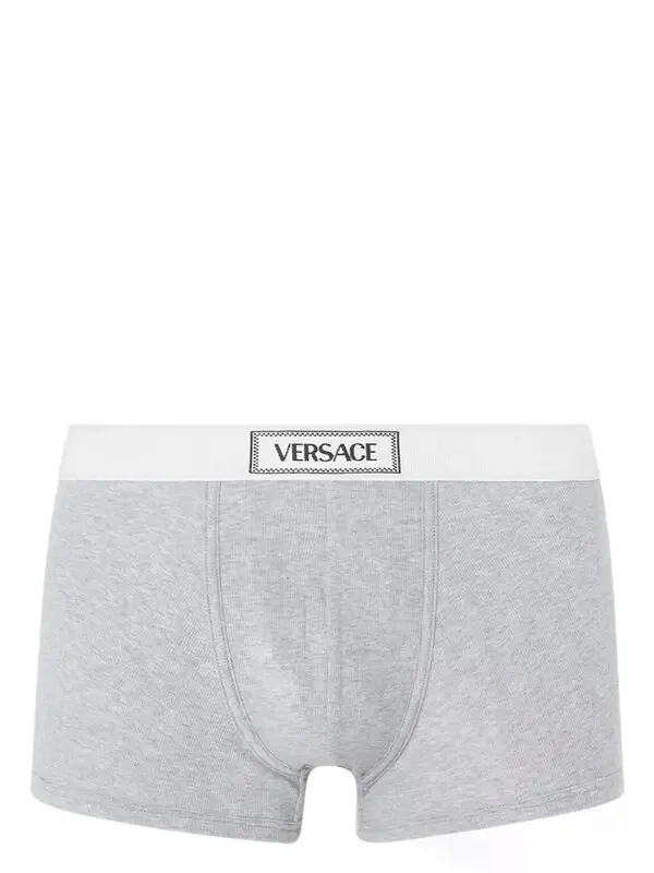 Versace Cotton Ribbed Trunks - Grey
