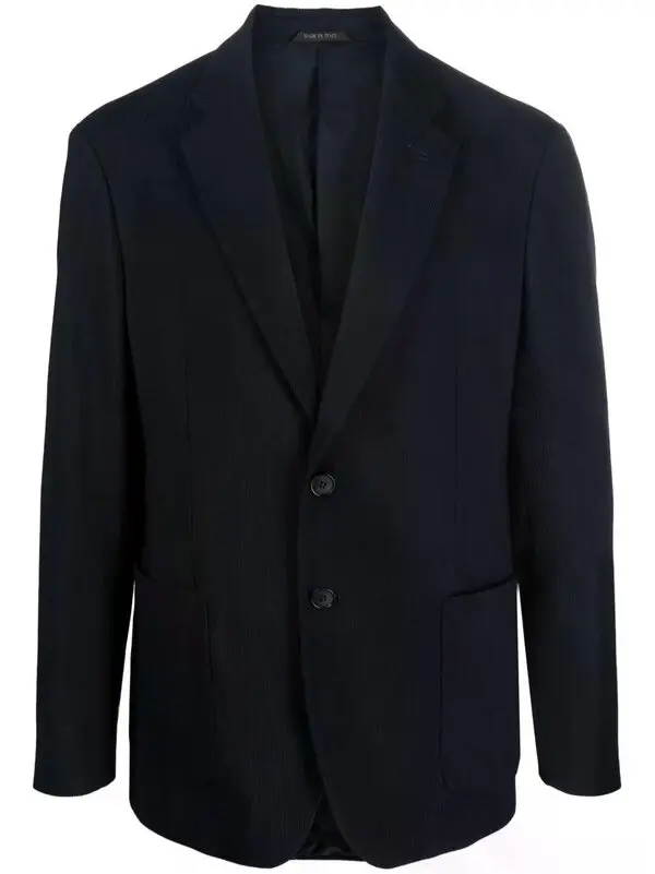 Giorgio Armani Micro-canneté Effect Notched-lapel Blazer