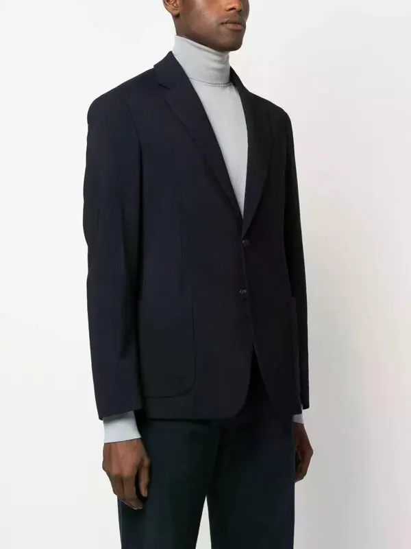 Giorgio Armani Micro-canneté Effect Notched-lapel Blazer
